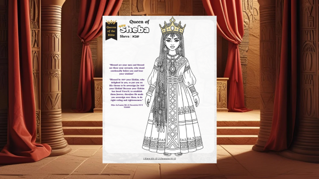 Queen of Sheba Coloring Sheet - Yahuah Youth